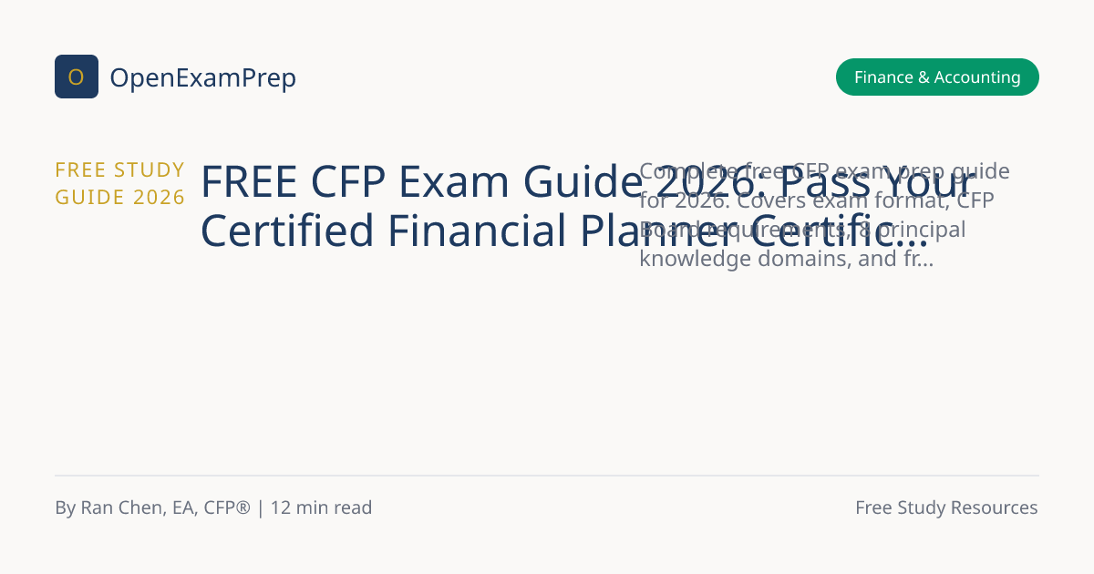 FREE CFP Practice Test 2026 | CFP Exam Prep & Study Guide | OpenExamPrep