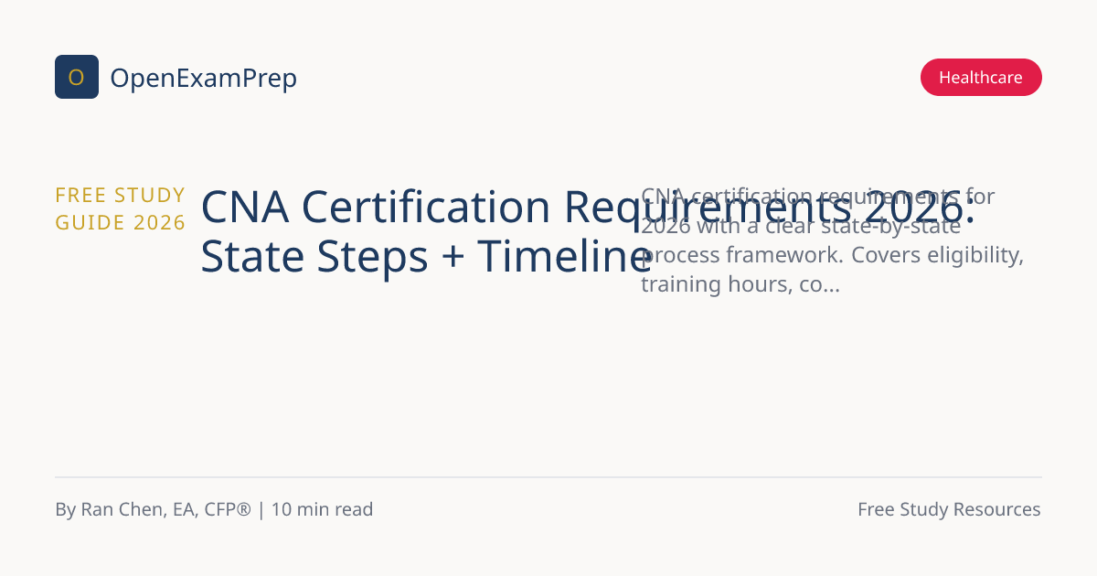 CNA Certification Requirements 2026: By State, Exam & Costs — Free ...