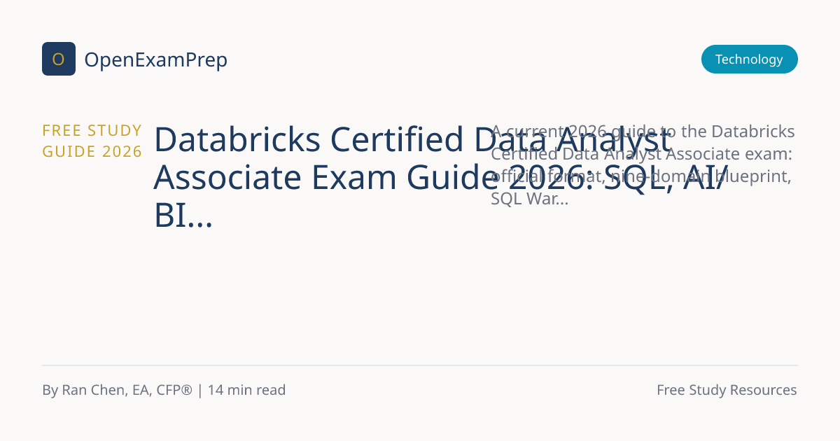 Databricks Data Analyst Exam Guide 2026 | OpenExamPrep