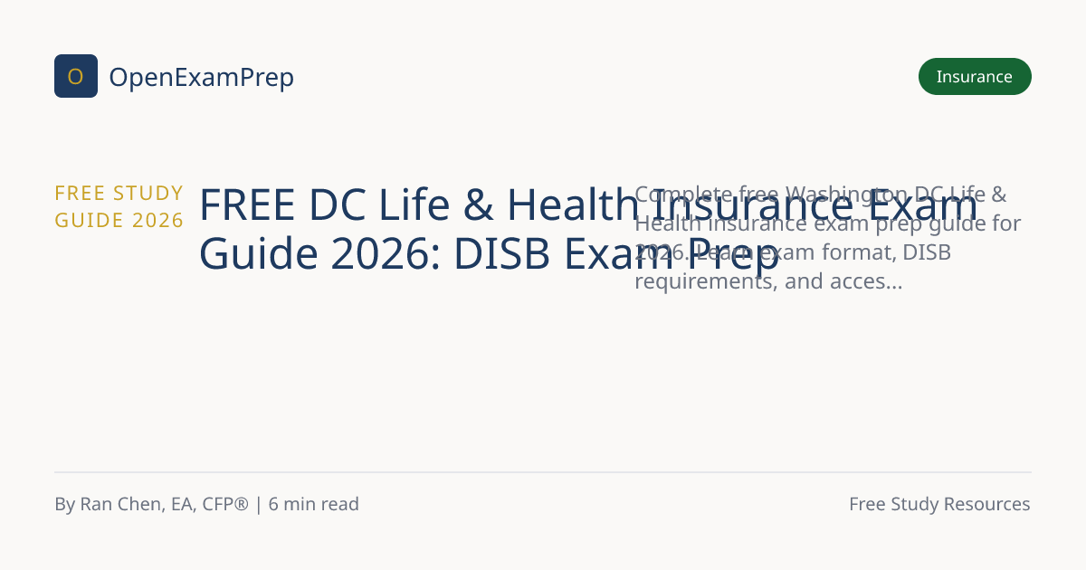 FREE Washington DC Life & Health Insurance License Exam Guide 2026 ...