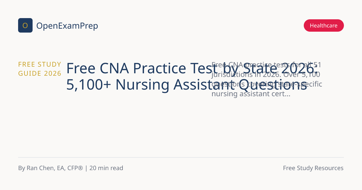 Free CNA Practice Test by State 2026 | 5,100+ Qs | OpenExamPrep