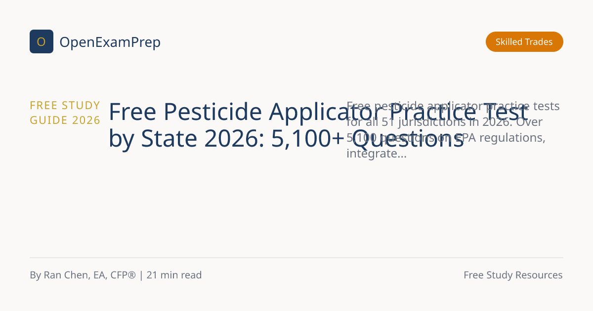 Free Pesticide Applicator Practice Test 2026 | 51 States | OpenExamPrep