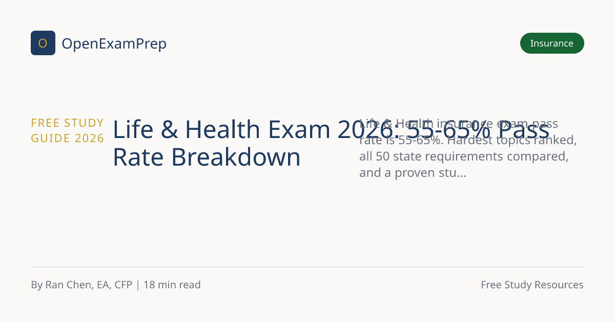 Life & Health Exam 2026: 55-65% Pass Rate Breakdown | OpenExamPrep