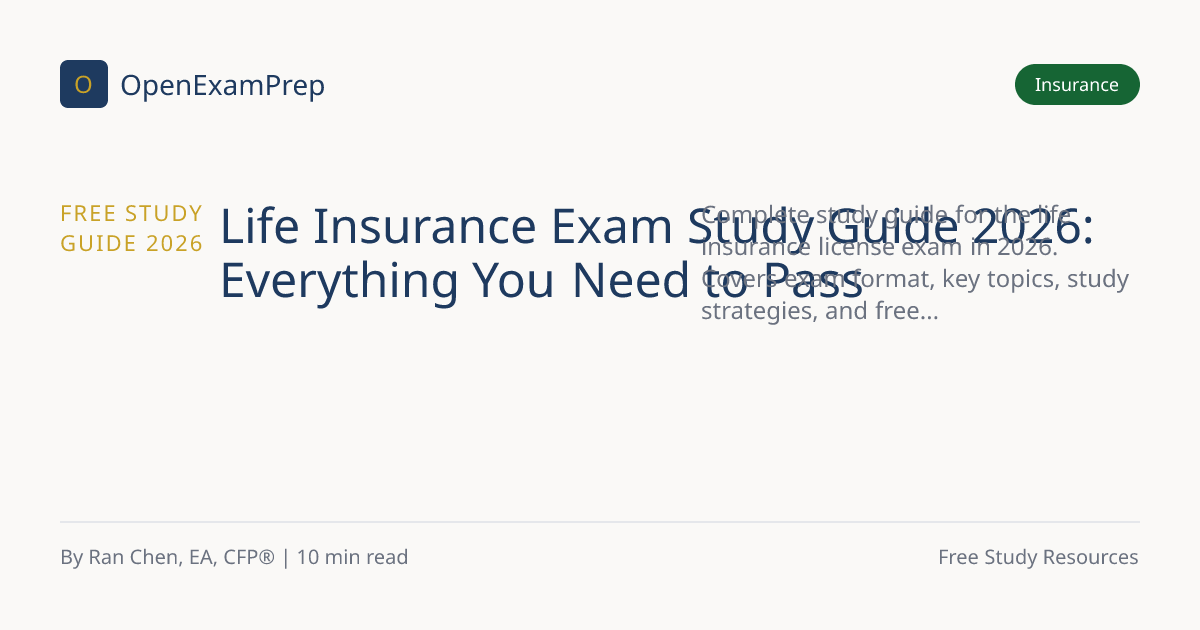 FREE Life Insurance Exam Study Guide 2026 | License Prep | OpenExamPrep
