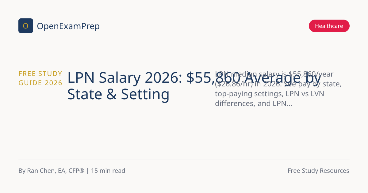 LPN Salary 2026: $55,860 Average by State & Setting | OpenExamPrep
