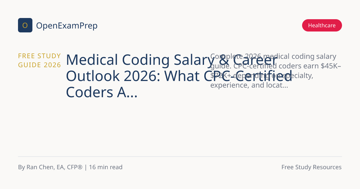 Medical Coding Salary 2026: CPC Coders Earn $48K-$72K+ | OpenExamPrep