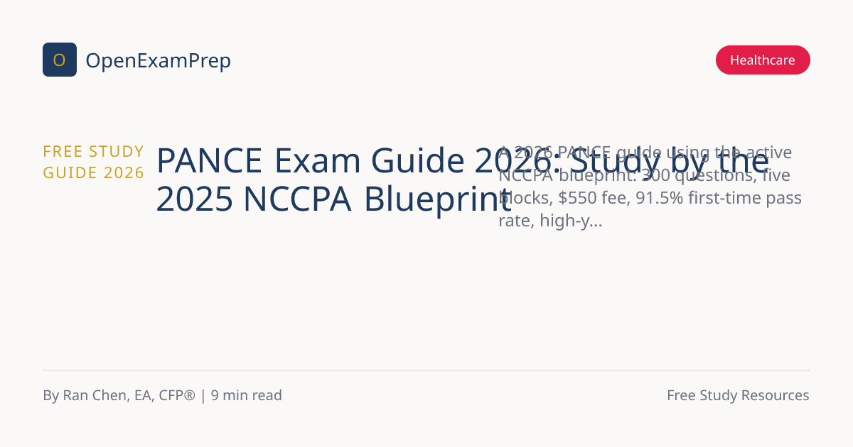 PANCE Exam Guide 2026: NCCPA Blueprint Prep | OpenExamPrep