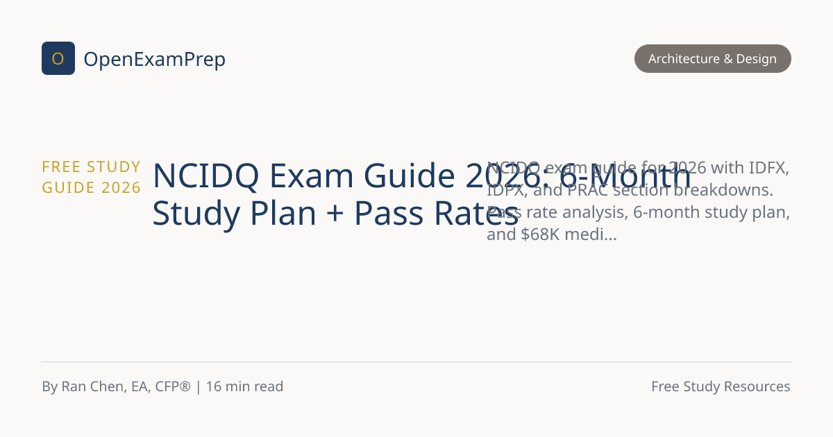 NCIDQ Exam Guide 2026: 6-Month Study Plan + Pass Rates | OpenExamPrep