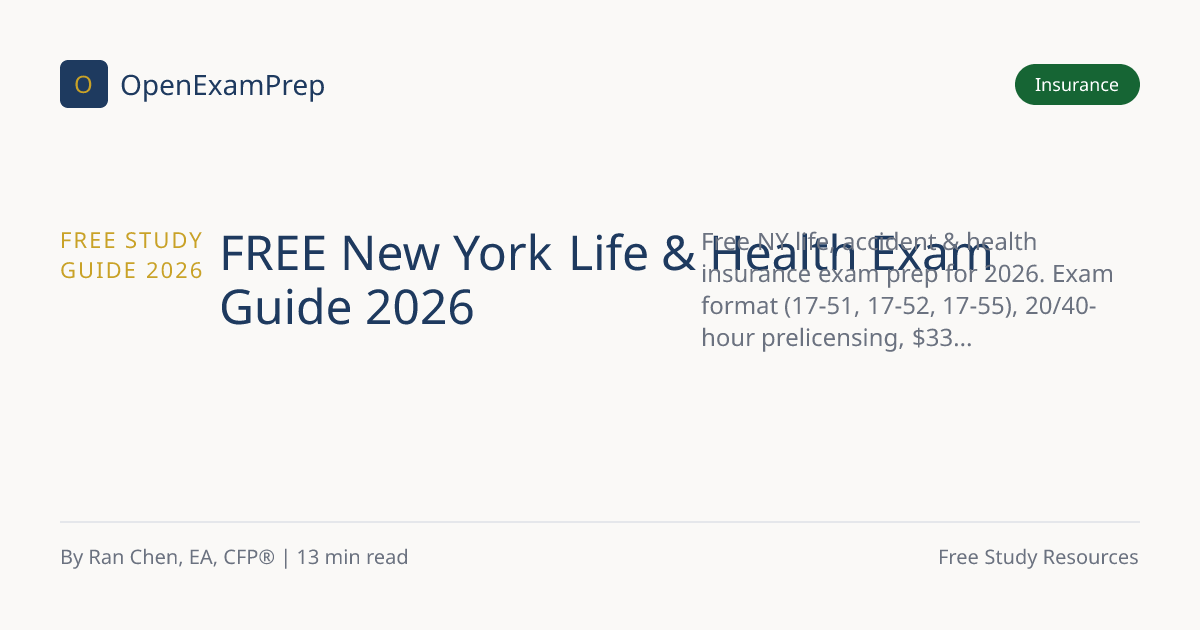 FREE NY Life & Health Insurance Exam Guide 2026 | OpenExamPrep