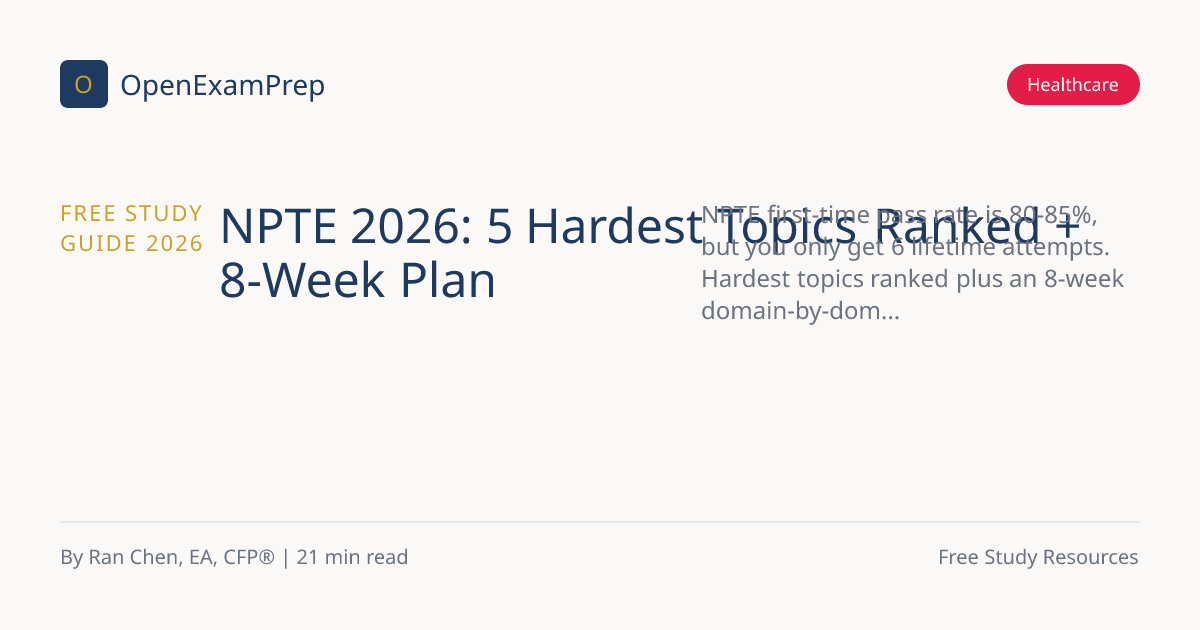 NPTE 2026: 5 Hardest Topics Ranked + 8-Week Plan | OpenExamPrep