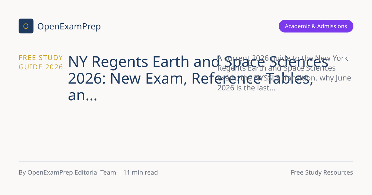 NY Regents Earth & Space Sciences 2026 Guide | OpenExamPrep
