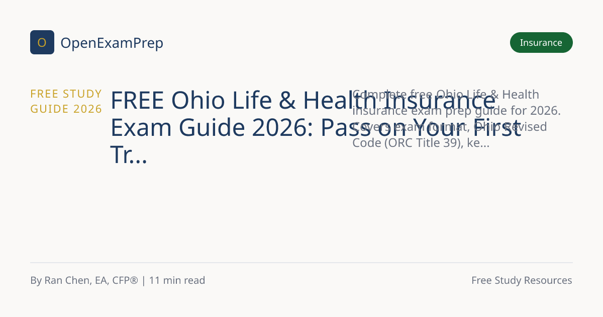 FREE Ohio Life & Health Insurance License Exam Guide 2026 | OpenExamPrep
