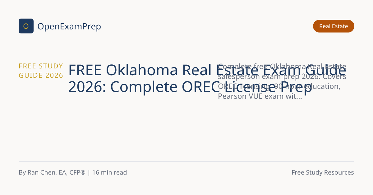 FREE Oklahoma Real Estate Exam Guide 2026 | OREC Prep | OpenExamPrep