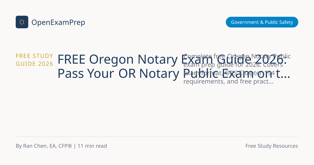 FREE Oregon Notary Public Exam Guide 2026 | Pass OR Notary Exam First ...