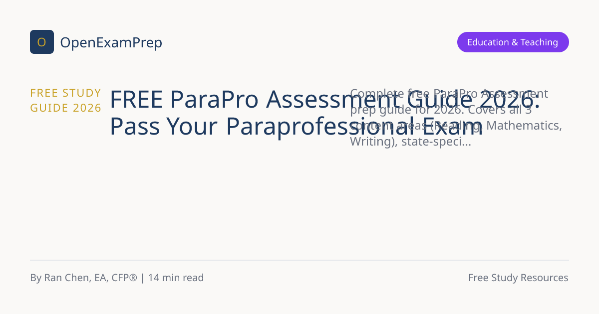 FREE ParaPro Practice Test 2026 | ParaPro Assessment Study Guide ...