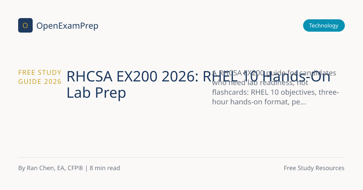 RHCSA EX200 2026: RHEL 10 Lab Prep | OpenExamPrep