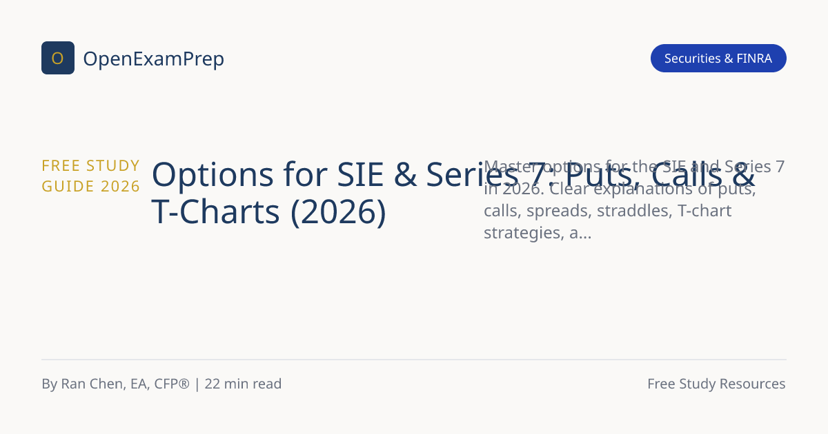 Options for SIE & Series 7: Puts, Calls & T-Charts (2026) | OpenExamPrep
