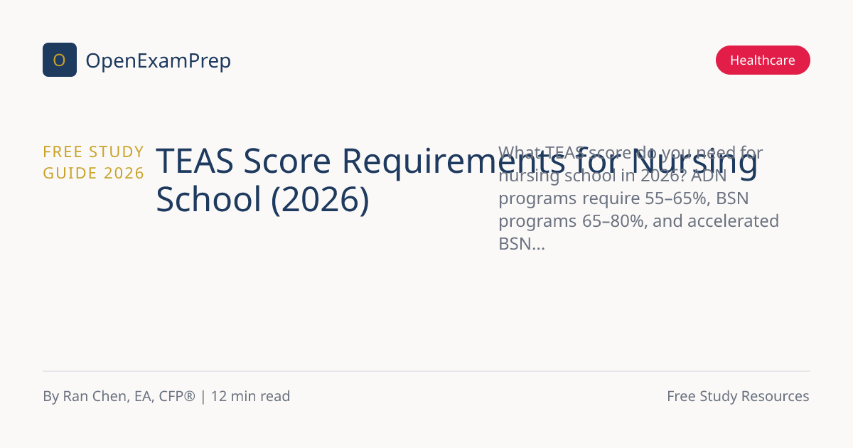 FREE TEAS Score Requirements for Nursing School 2026 | OpenExamPrep
