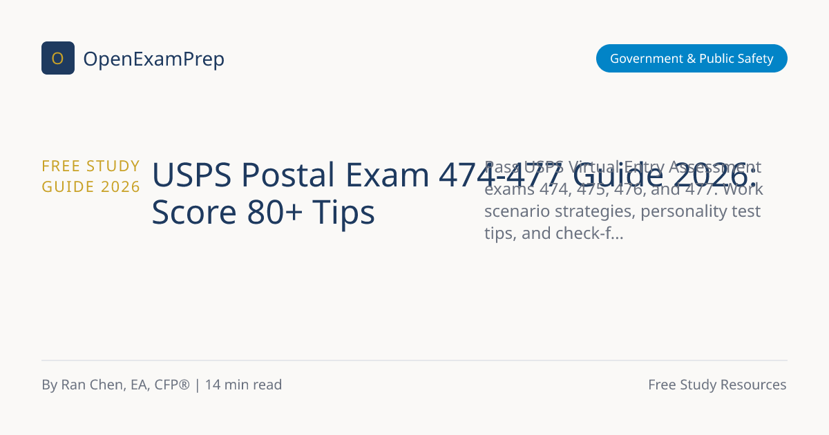 USPS Postal Exam 474-477 Study Guide 2026 (FREE) | OpenExamPrep